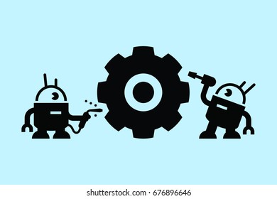 Manufacturing Robots Illustration Stock Vector (Royalty Free) 676896646 ...