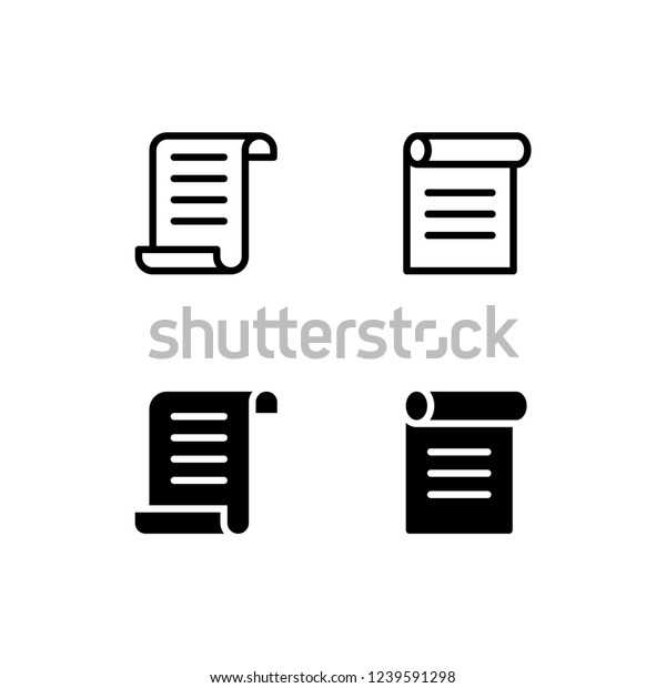 Manuscript Icon Logo Vector Symbol Paper Stock Vector (Royalty Free ...