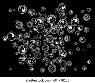 Many Black White Round Shapes On Stock Vector (Royalty Free) 694778185 ...