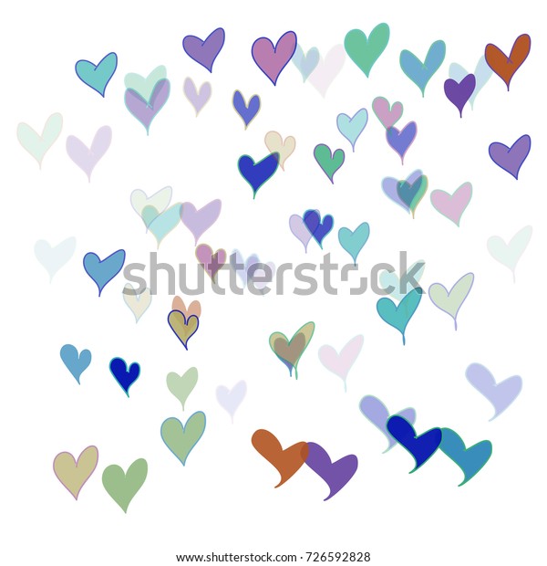 Many Blue Hearts On White Background Stock Vector (Royalty Free ...