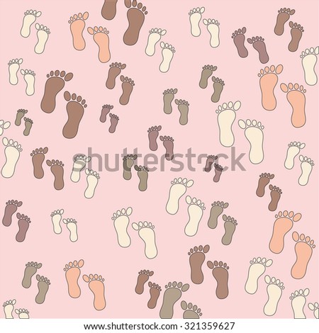 Many Colorful Footprints Different Sizes Stock Vector (Royalty Free ...