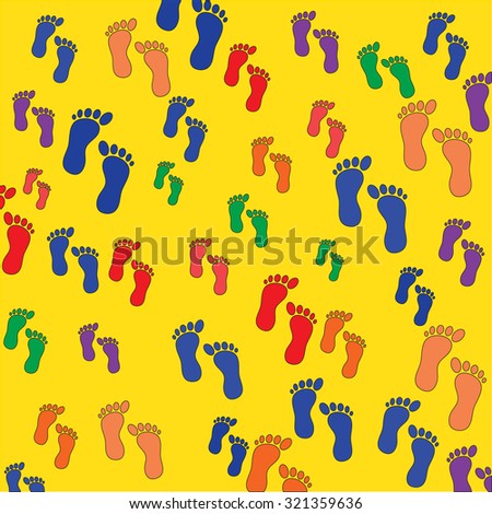 Many Colorful Footprints Different Sizes Stock Vector (Royalty Free ...