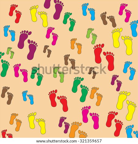 Many Colorful Footprints Different Sizes Stock Vector (Royalty Free ...