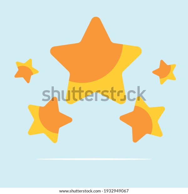 Many Cute Star Cartoon On Blue Stock Vector (Royalty Free) 1932949067 ...