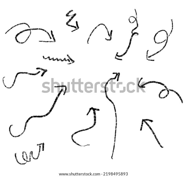 Many Different Curved Arrows Grainy Lines Stock Vector (Royalty Free ...