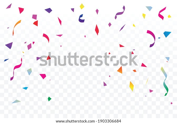 Many Falling Colorful Confetti Isolated On Stock Vector (Royalty Free ...