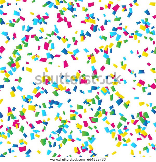 Many Falling Colorful Confetti On White Stock Vector (Royalty Free ...