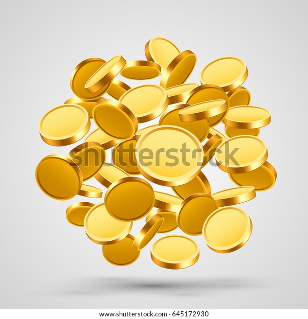 Many Flying Coins Form Ball Vector Stock Vector (Royalty Free ...