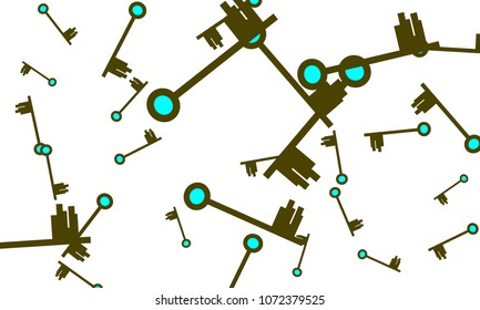 Many Green Blue Keys Different Size Stock Vector (Royalty Free ...