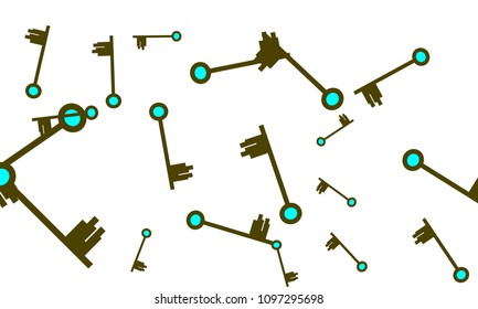 Many Green Blue Keys Different Size Stock Vector (Royalty Free) 1065109214