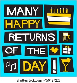 Many Happy Returns Day Vector Illustration Stock Vector (Royalty Free ...