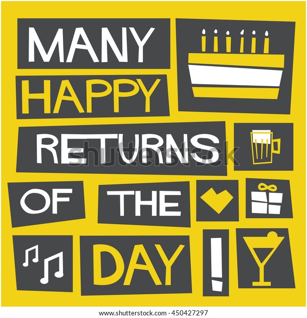 Many Happy Returns Day Vector Illustration Stock Vector (Royalty Free ...