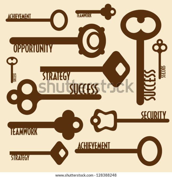 Many Keys Words Business Concept Stock Vector (Royalty Free) 128388248 ...