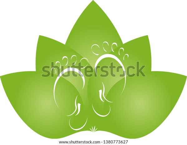 Many Leaves Two Feet Logo Stock Vector (Royalty Free) 1380773627 ...