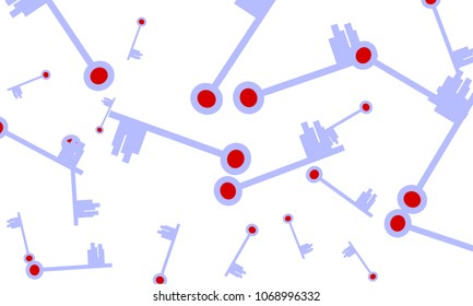 Many Light Blue Red Keys Different Stock Vector (Royalty Free ...