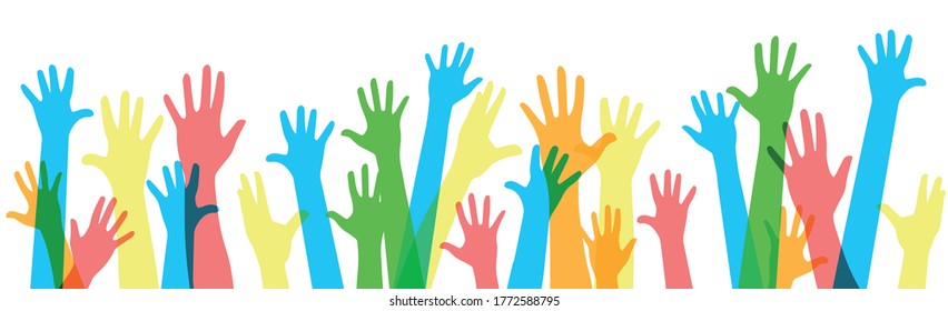 Many Multicolored Hands On White Background Stock Vector (Royalty Free ...