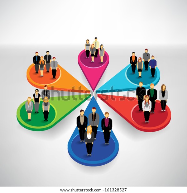 Many People Different Sector Conceptual Vector Stock Vector (Royalty ...