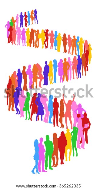 Many People Illustration Stock Vector (Royalty Free) 365262035 ...