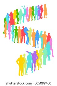 Many People Isolated Stock Vector (Royalty Free) 305099480
