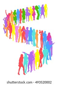Many People Isolated Stock Vector (Royalty Free) 305099480