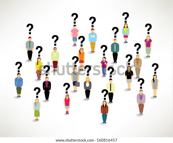 Vektor Stok Many People Question Mark Conceptual Vector (Tanpa Royalti ...