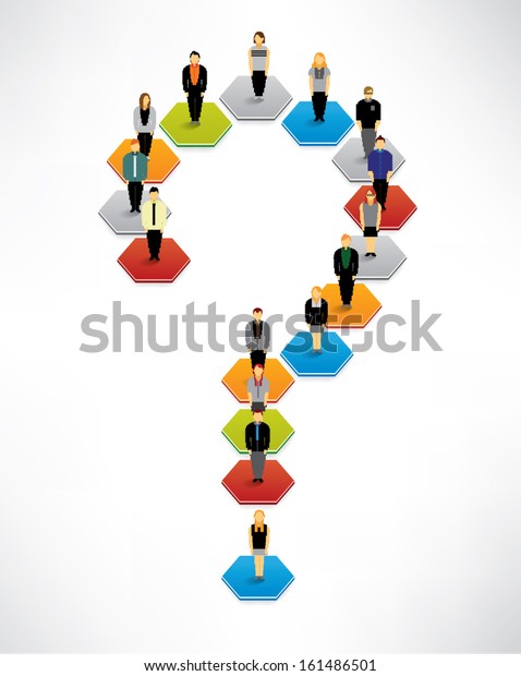 Many People Question Mark Conceptual Vector: เวกเตอร์สต็อก (ปลอดค่า ...