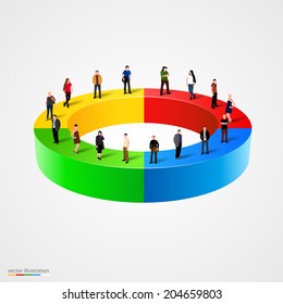 Many People Standing Chart Conceptual Vector: เวกเตอร์สต็อก (ปลอดค่า ...