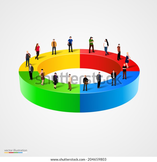 Many People Standing Chart Conceptual Vector: เวกเตอร์สต็อก (ปลอดค่า ...