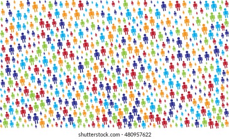 Many People Standing Crowed Vector Illustration Stock Vector (Royalty ...