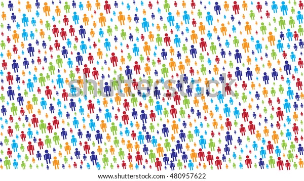 Many People Standing Crowed Vector Illustration Stock Vector (Royalty ...