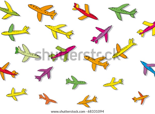 Many Planes Stock Vector (Royalty Free) 68331094 | Shutterstock