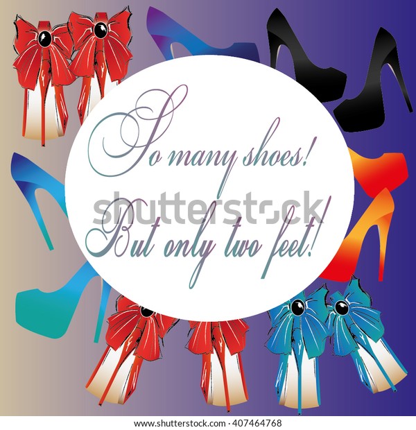 Many Shoes Only Two Feet Vector Stock Vector (Royalty Free) 407464768 ...