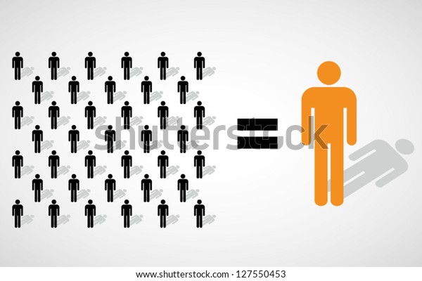 Many Small People Equal Big One Stock Vector (Royalty Free) 127550453