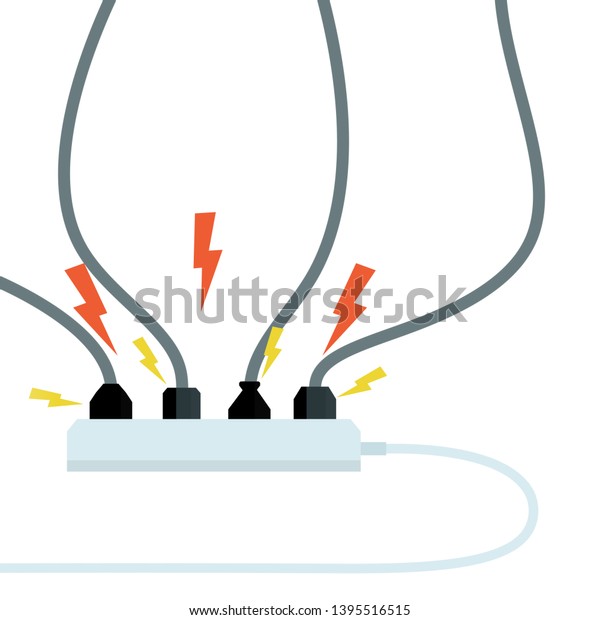 Many Sockets Connectors Red Yellow Sparks Stock Vector (Royalty Free ...