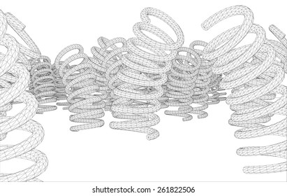 Many Vector Springs Isolated On White Stock Vector (Royalty Free ...