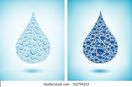 Many Water Drops Creating Big Drop Stock Vector (Royalty Free ...