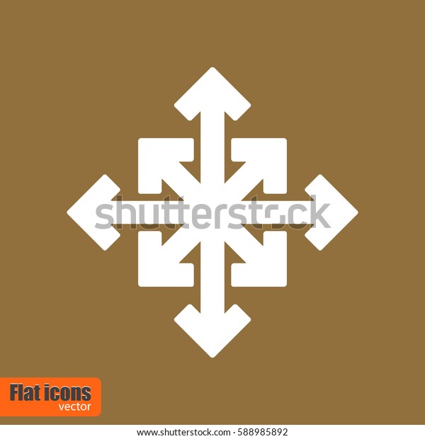 Many ways directional arrow. Symbol in trendy flat style, isolated ...