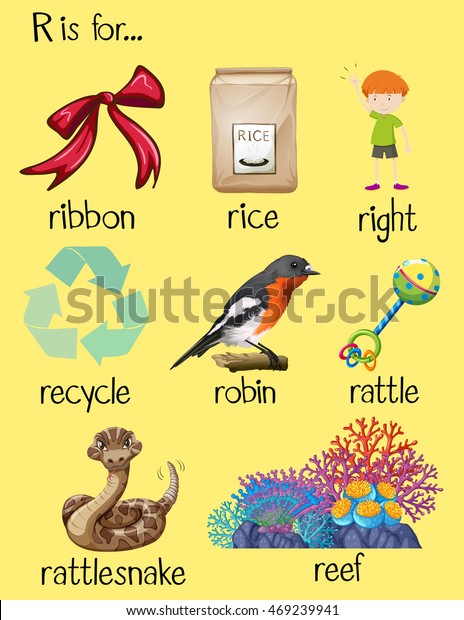 Many Words Begin Letter R Illustration Stock Vector (Royalty Free ...