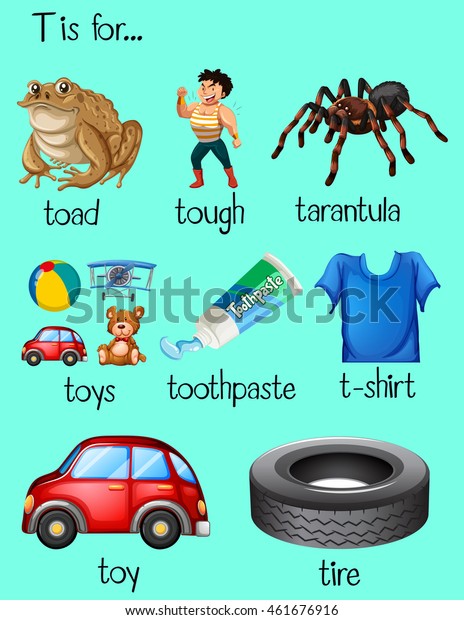 Many Words Begin Letter T Illustration Stock Vector (Royalty Free ...