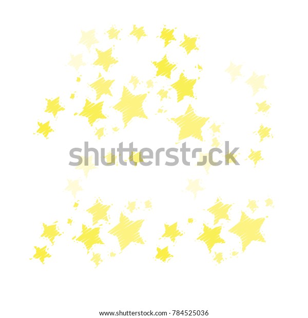Many Yellow Stars Different Opacity Size Stock Vector (Royalty Free ...
