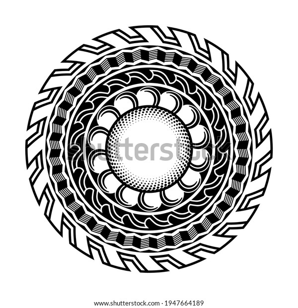 Maori Circle Tattoo Shape Tribal Tattoo Stock Vector (Royalty Free ...