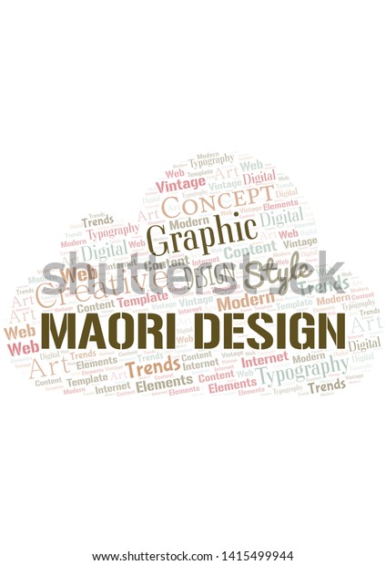 Maori Design Word Cloud Wordcloud Made Stock Vector (Royalty Free ...