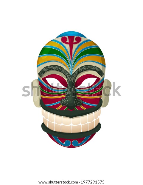Maori Mask Isolated Vector Object Over Stock Vector (Royalty Free ...