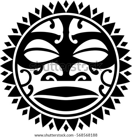 Maori Style Sun Isol Ated On เวกเตอร์สต็อก (ปลอดค่าลิขสิทธิ์) 568568188 ...