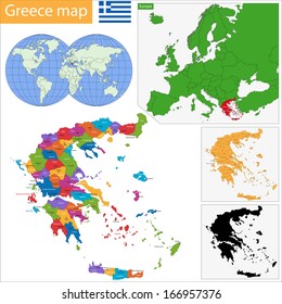 Map Administrative Divisions Greece Capital Cities Stock Vector ...