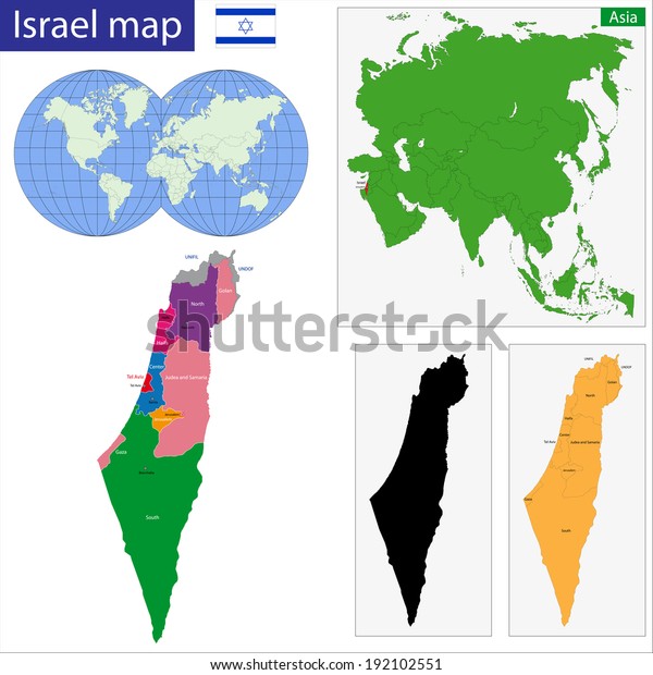 Map Administrative Divisions Israel Stock Vector (Royalty Free ...