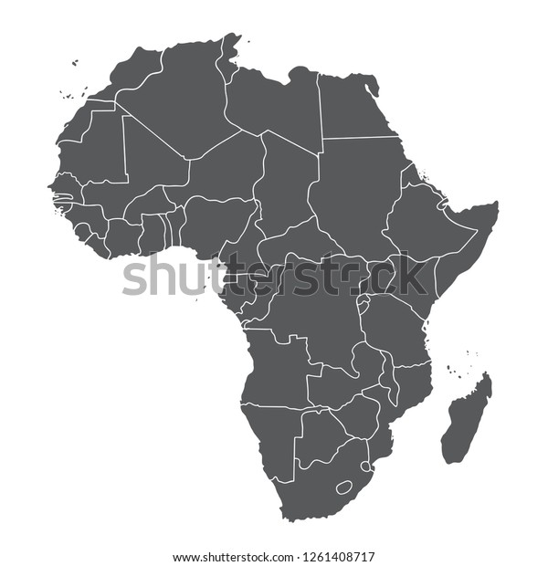Map Africa Country Borders Vector Map Stock Vector (Royalty Free ...