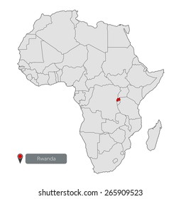 Map Africa Rwanda: vector de stock (libre de regalías) 265909523 ...