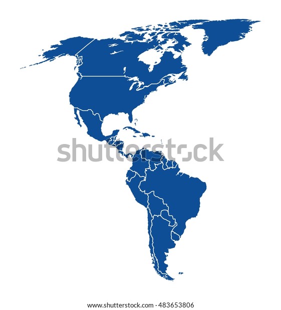 Map America Stock Vector (Royalty Free) 483653806