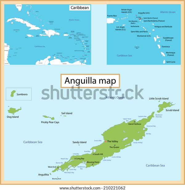 Map Anguilla Drawn High Detail Accuracy Stock Vector (Royalty Free ...
